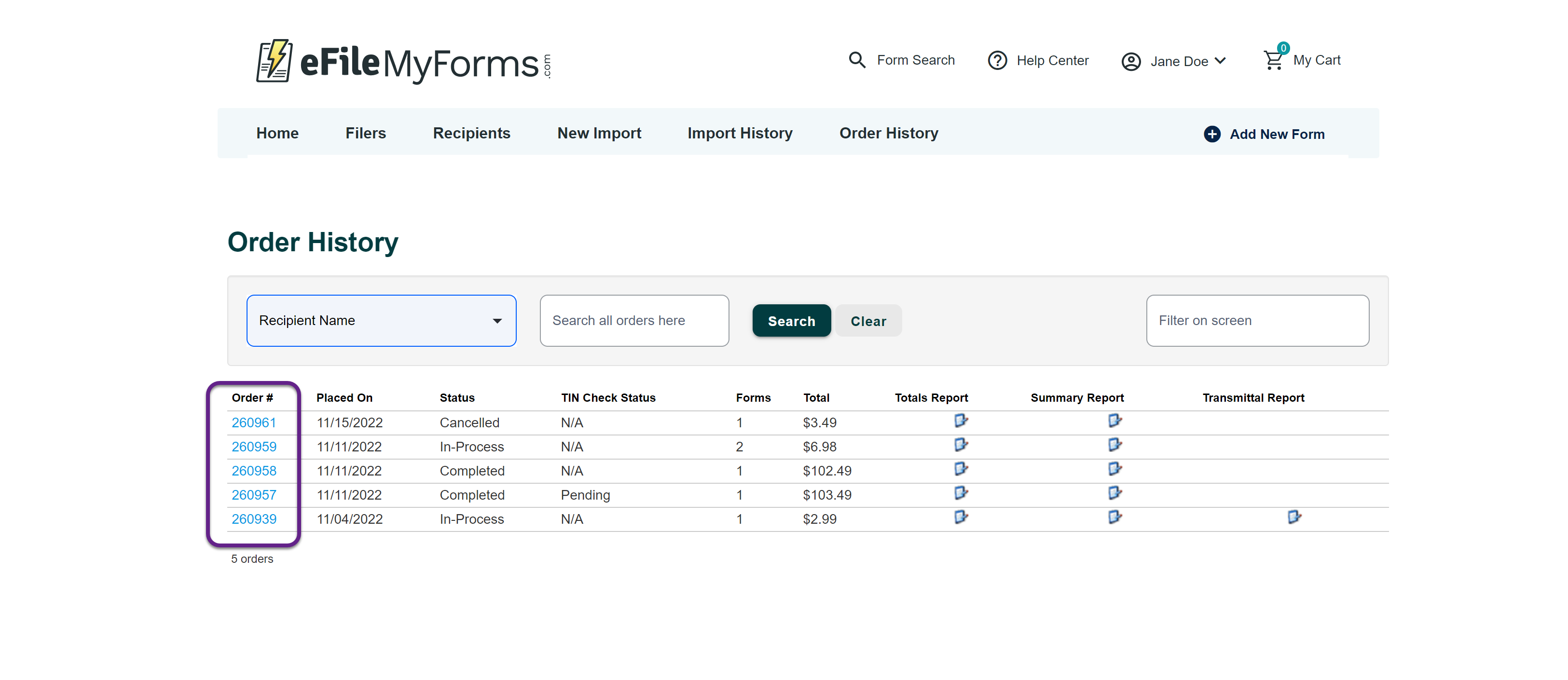 How to delete or void non-filed forms – eFileMyForms