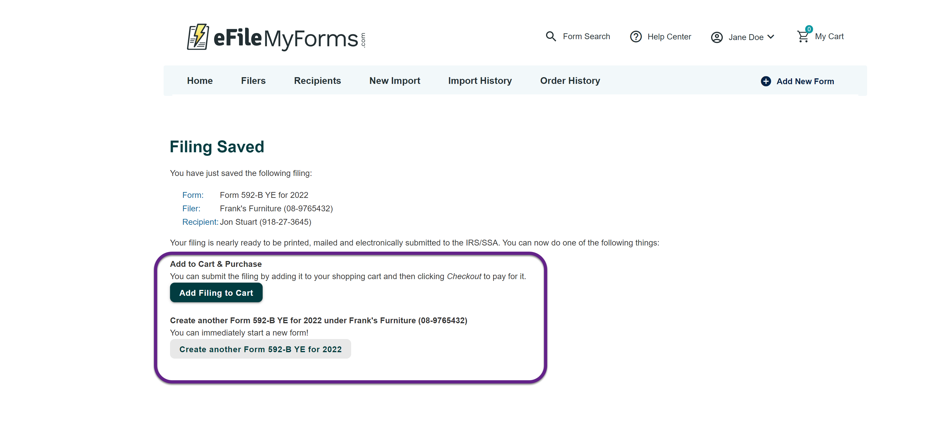 CA 592-B reporting – eFileMyForms