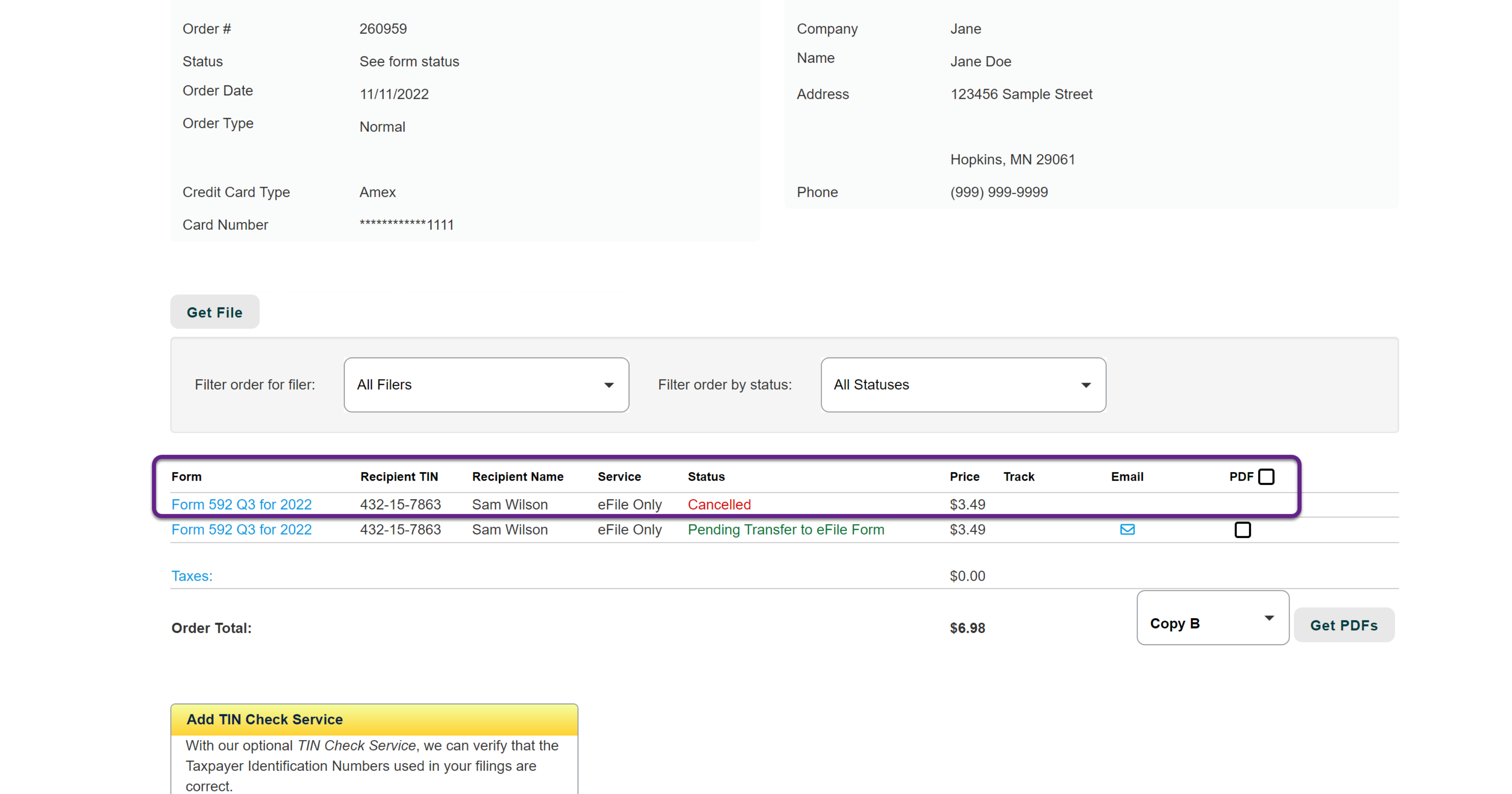 How to delete or void non-filed forms – eFileMyForms